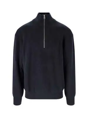 Closed Half-zip Cashmere Blend Sweatshirt - Blue