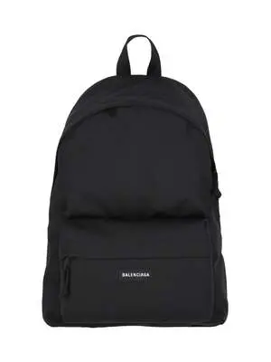 Balenciaga Designer Nylon Backpack - Black