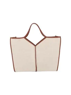 Hereu Natural Jute And Calf Leather Shoulder Bag - White