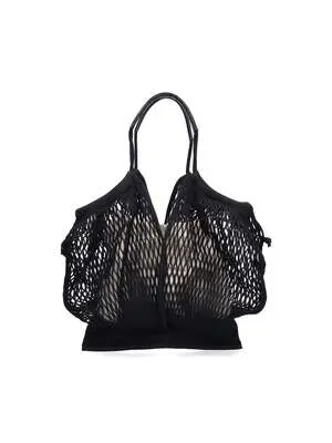 Hereu HEREU Neri E Grigi Cotton Mini Shoulder Bag With Lamb Leather Lining Black