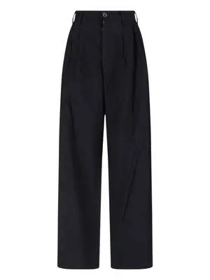 UMA WANG Tailored Linen-blend Trousers - Black