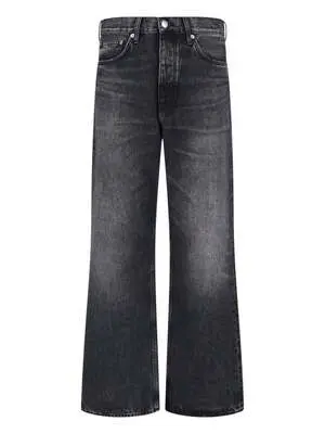 SUNFLOWER High-rise Wide-leg Jeans - Black