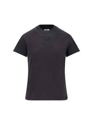 COURREGES 100% Cotton T-shirt - Grey