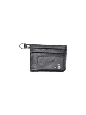 VIVIENNE WESTWOOD Italian Cow Leather Wallet For - Black