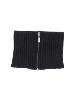 SA SU PHI Ribbed Knit Zip-front Tube Top - Black