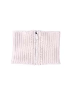 SA SU PHI Sa Su Phi Ribbed Knit Zip-Front Tube Top Pink