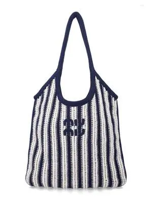 Miu Miu Ivand Handbag With Knit Top Handles