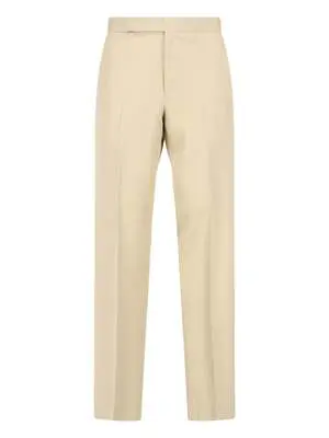 LARDINI Tailored Trousers In Viscose-silk Blend - Beige