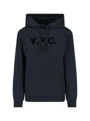 A.p.c. A.P.C. Organic Cotton Printed Hoodie Black