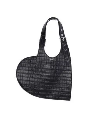 Coperni Heart-shaped Embossed Leather Shoulder Bag