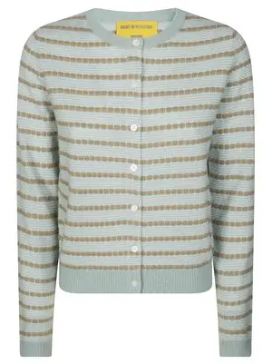 Guest In Residence Pebble Stripe Jane Cashmere Cardigan - Verde