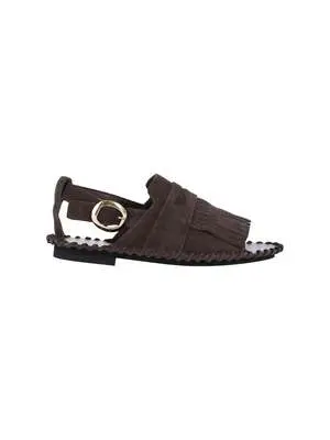 ALEXANDER HOTTO Flat Sandals With Buckle Detailing - Brown