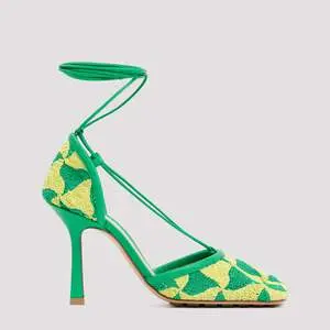 Bottega Veneta Stretch Sandals With 9 Cm Heel - Green