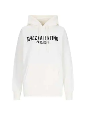 Valentino Garavani Chez " Paris/rome Hoodie - White