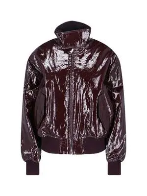 Phoebe Philo Patent Zip-up Bomber Jacket