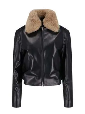 PHOEBE PHILO PHOEBE PHILO Lamb Leather Moto Jacket With Fur Trim