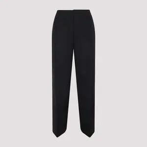 Bottega Veneta Curved Flared Wool Pants - Black