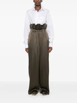 Khaite Kira Silk Trousers - Green