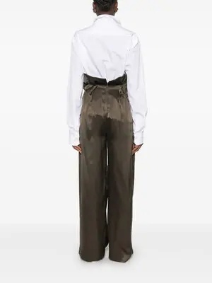 Khaite Kira Silk Trousers - Green