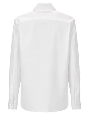 Saint Laurent Lavallière Collar Poplin Shirt - White