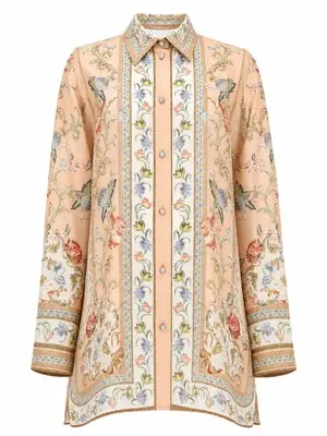 Zimmermann Roselight" Printed Silk Shirt