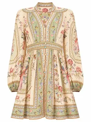 Zimmermann Mini Abito Scollato "roselight - Multicolour