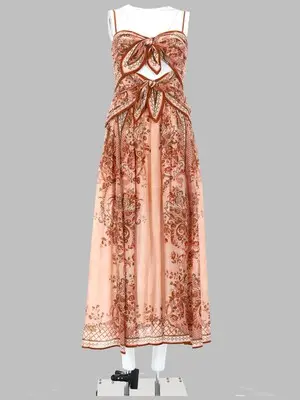 Zimmermann Aster" Midi Dress - Pink