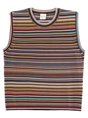 Paul Smith Maglia Smanicata "signature Stripe - Multicolour