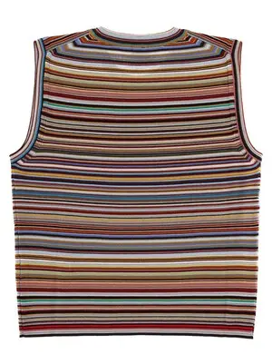 Paul Smith Sleeveless Knit Top With Signature Stripe