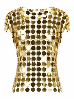 Rabanne The Sparkle Disc Top - Gold