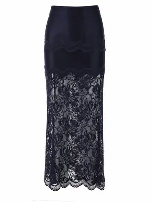 Rabanne Midi Skirt In Lace And Jersey