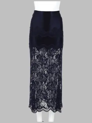 Rabanne Midi Skirt In Lace And Jersey