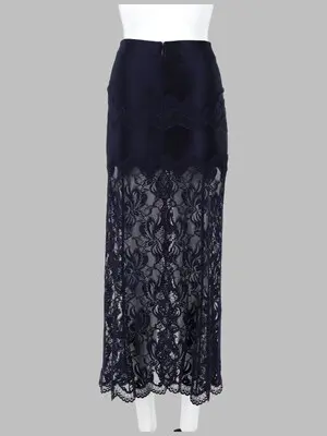Rabanne Midi Skirt In Lace And Jersey