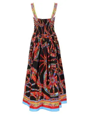 Dolce & Gabbana Abito Lungo In Popeline Con Stampa