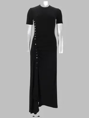 Rabanne Long Ruched Jersey Dress