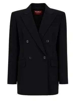 Max Mara Double-breasted Cady Jacket - Black