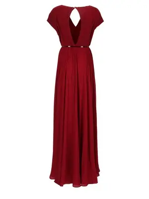 Max Mara Pleated Maxi Dress - Red