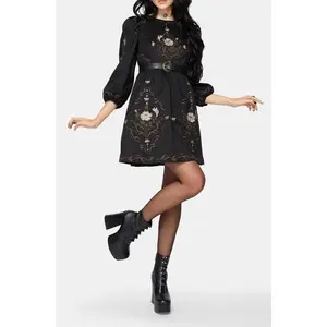 DISTURBIA Puff Sleeve Mini Dress - Black
