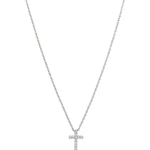 BEARFRUIT JEWELRY 14k Plated Crystal Cross Necklace - Silver