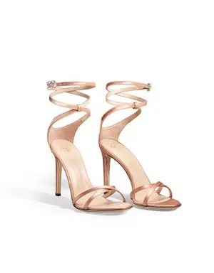 TEMPERLEY LONDON Vixen Satin Strappy Sandals - Nude