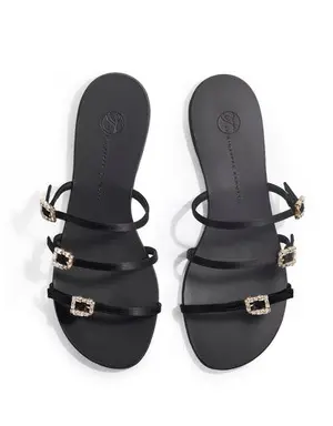 TEMPERLEY LONDON Eclipse Satin Flat Sandals