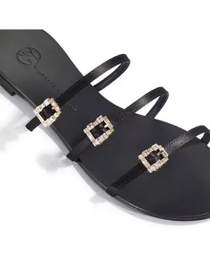 TEMPERLEY LONDON Eclipse Satin Flat Sandals