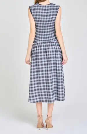 WAYF Adeline Smocked Cotton Midi Dress