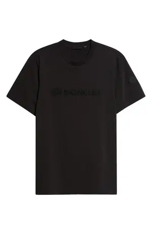 Moncler Logo Cotton T-shirt - Black