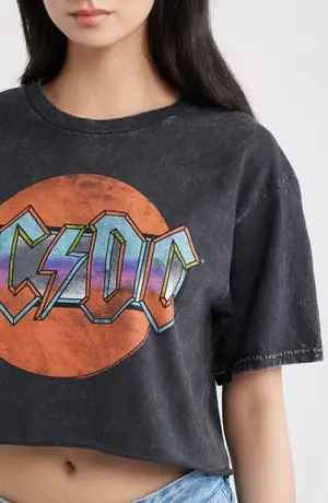 Junk Food Ac/dc 1979 Graphic Crop T-shirt