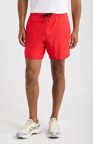LEGENDS 7-inch Lined Performance Shorts - Red/white Splatter