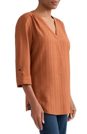 Jones New York Roll Tab Tunic Top