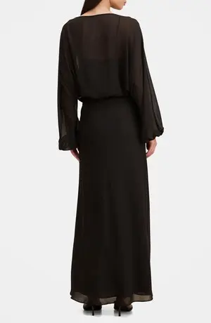 EVER NEW Helena Draped Long Sleeve Maxi Dress