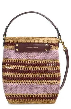 ANYA HINDMARCH Striped Raffia Crossbody Bag - Iris