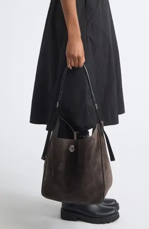 Moncler Carlo Suede Hobo Bag